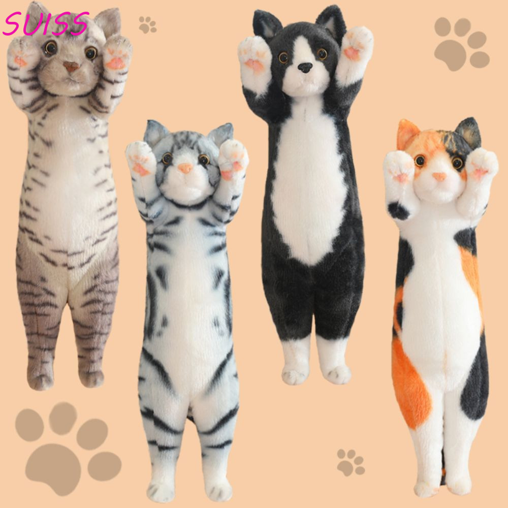 SUISS Stuffed Cat Plush Doll, PP Cotton Standing Simulation Cat Plush ...