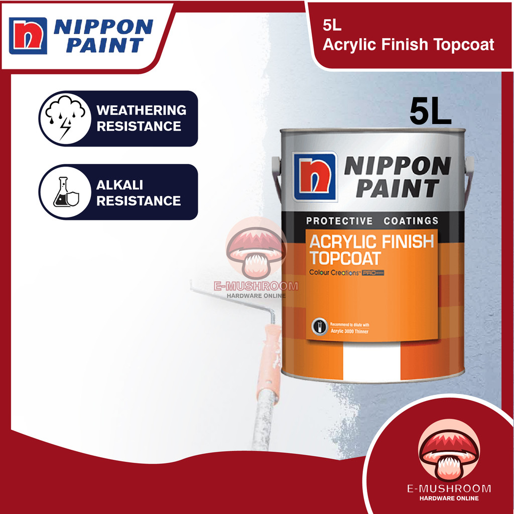 5L Nippon Paint ATC Acrylic Finish Topcoat (Gloss / Soft Matt Finish ...
