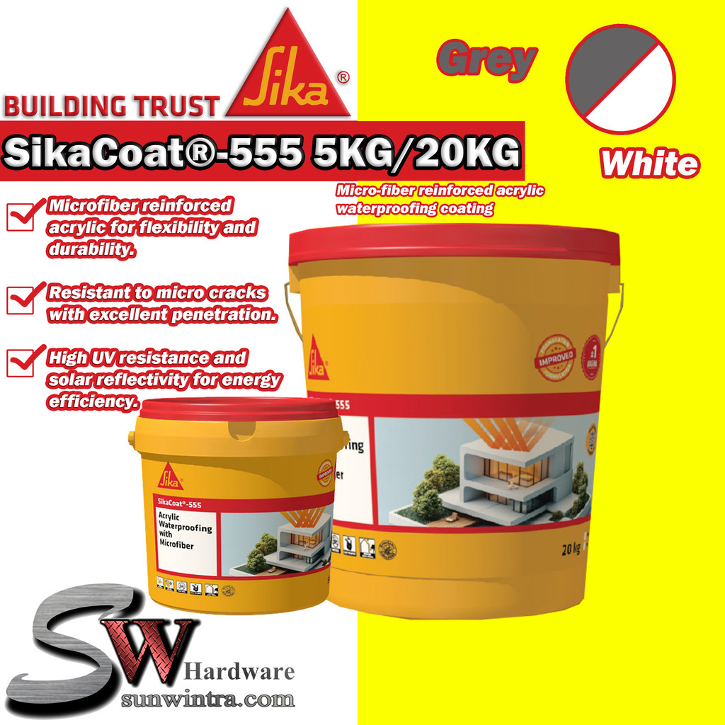 Sika SikaCoat®-555 5KG / 20KG Micro-fiber reinforced acrylic ...