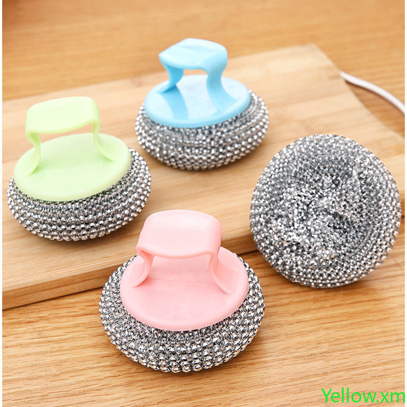 （NEW）Kitchen Stainless Steel Wire Ball Brush Cleaning Brushes Kitchen ...