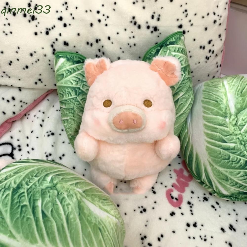 QINMEI Cute Cabbage Pig Plush Toy, Cabbage Pig Stuffed Dog Kawaii ...