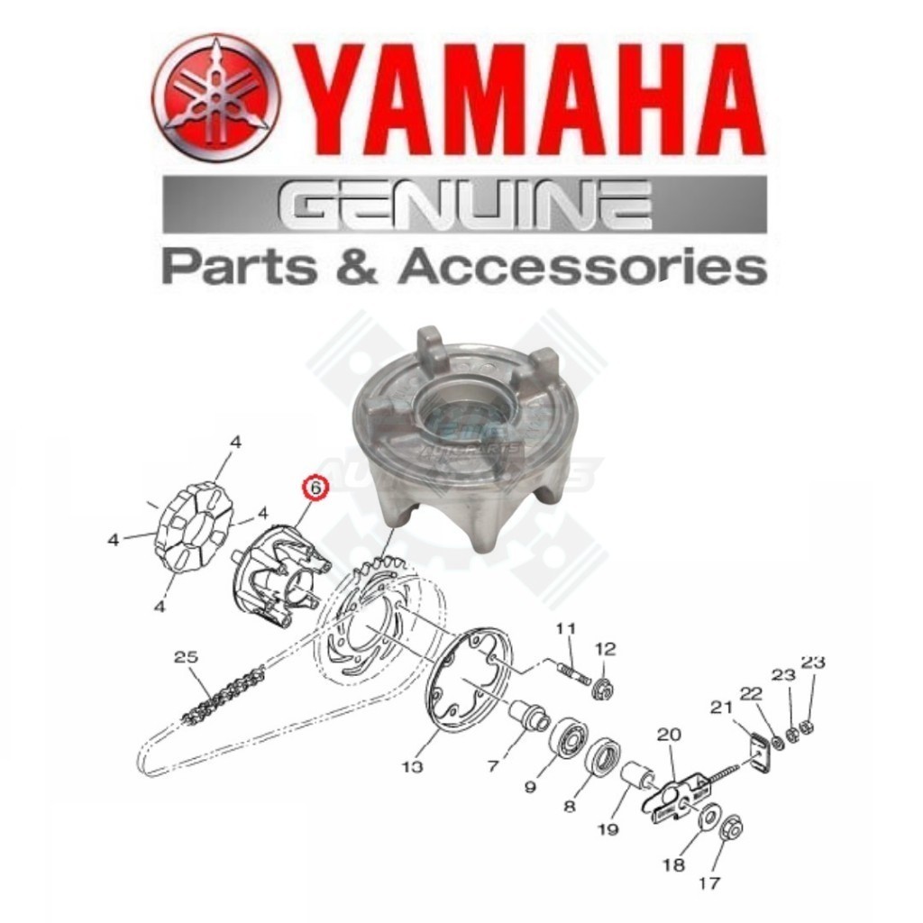 Rear Wheel Clutch Hub [ 2PV-F5366-00 ] 100% Original Yamaha Y15zr ...