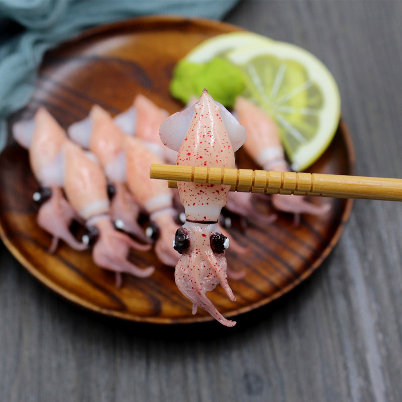 5 Pcs Artificial Mini Squid Model Fake PVC Seafood Baby Squids ...