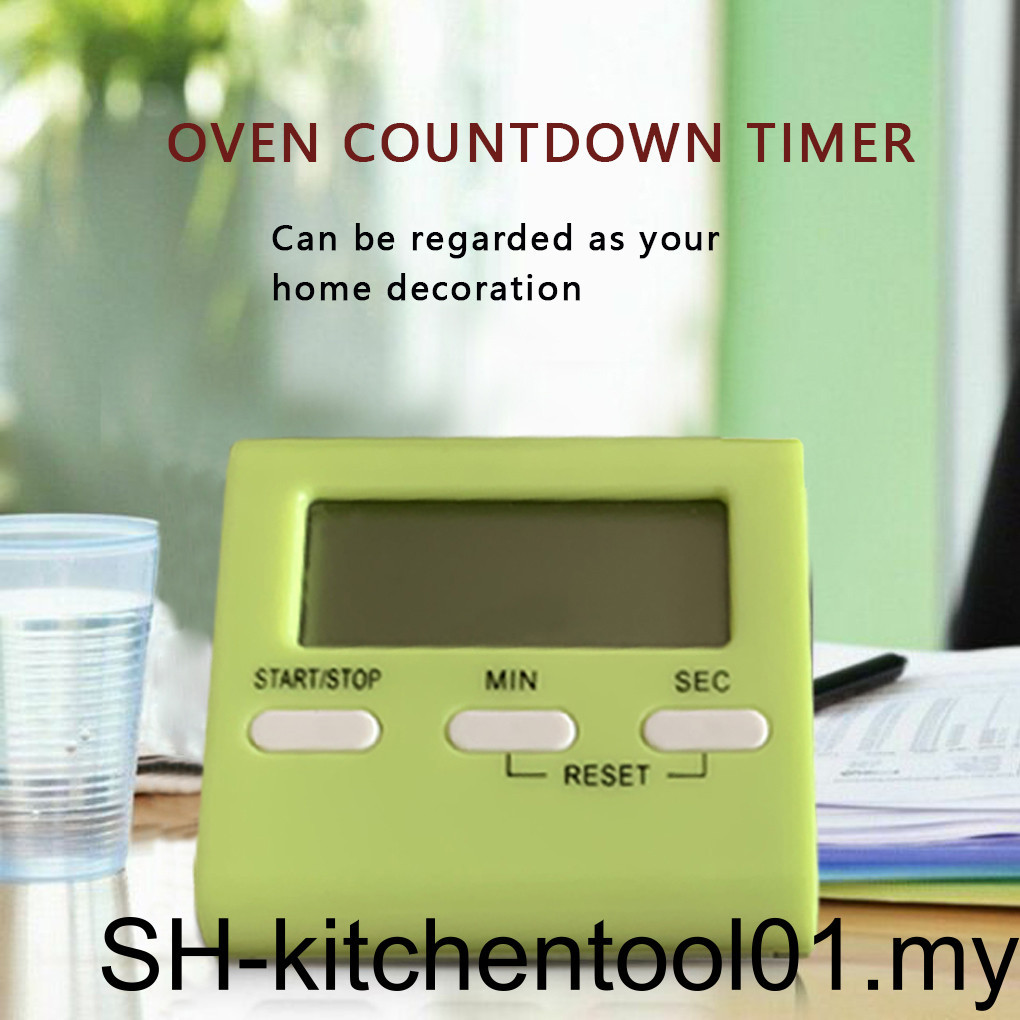 Digital Timer LCD Square Electronic Countdown Sleep Stopwatch Boiled ...
