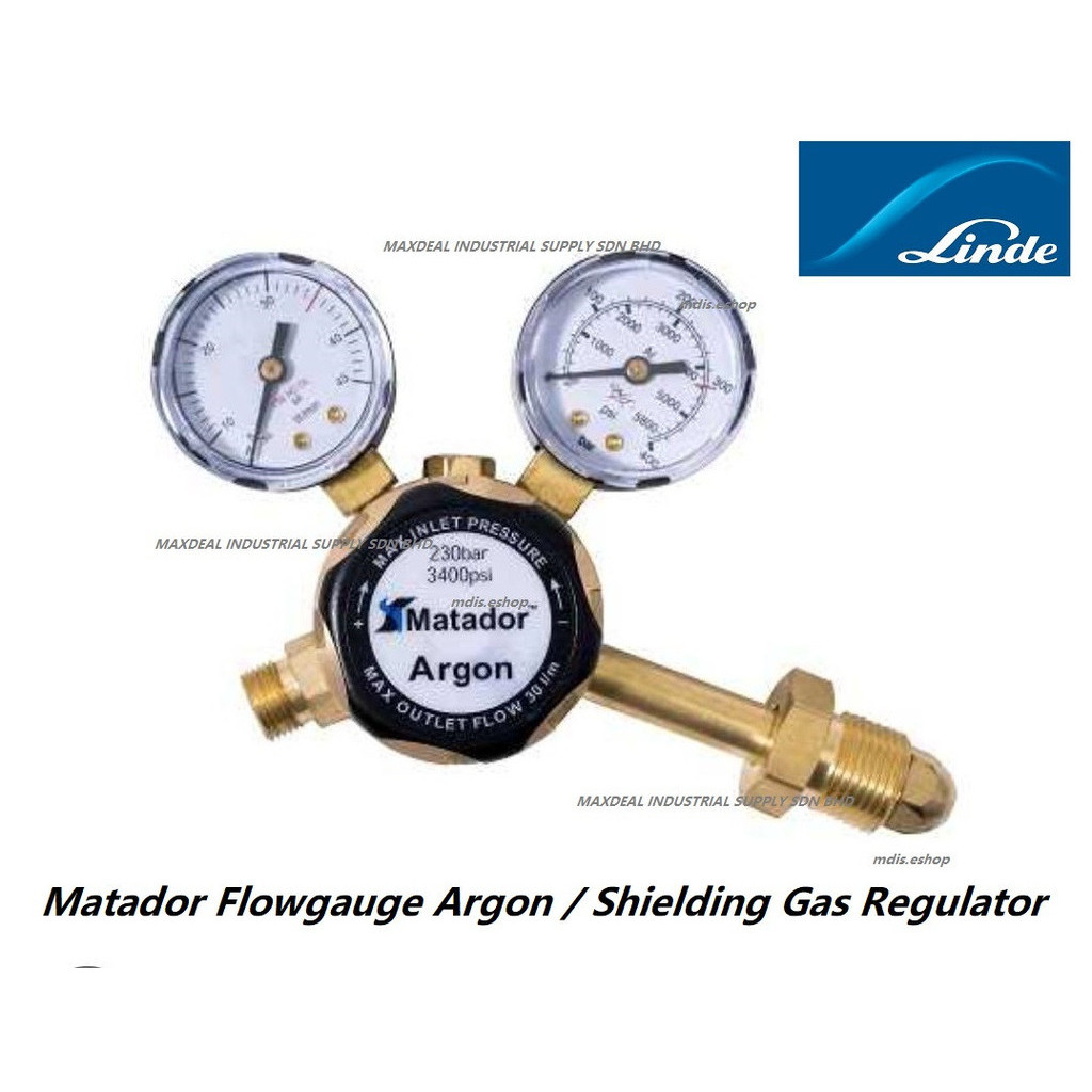 Matador Flowgauge Argon Regulator / Shielding Gas Regulator / Argon Gas ...