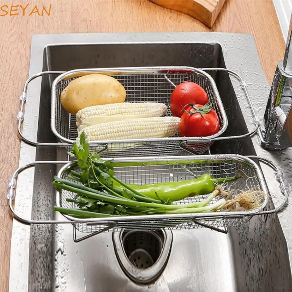 SEYAN Sink Drainer Basket, Stainless Steel Rustproof Expandable Sink ...