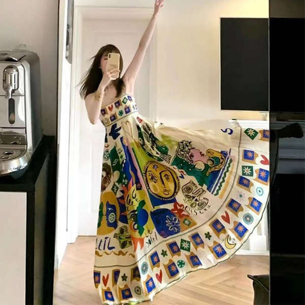 lovito dress beach dress hawaian dress for woman King saiz 300jin retro ...