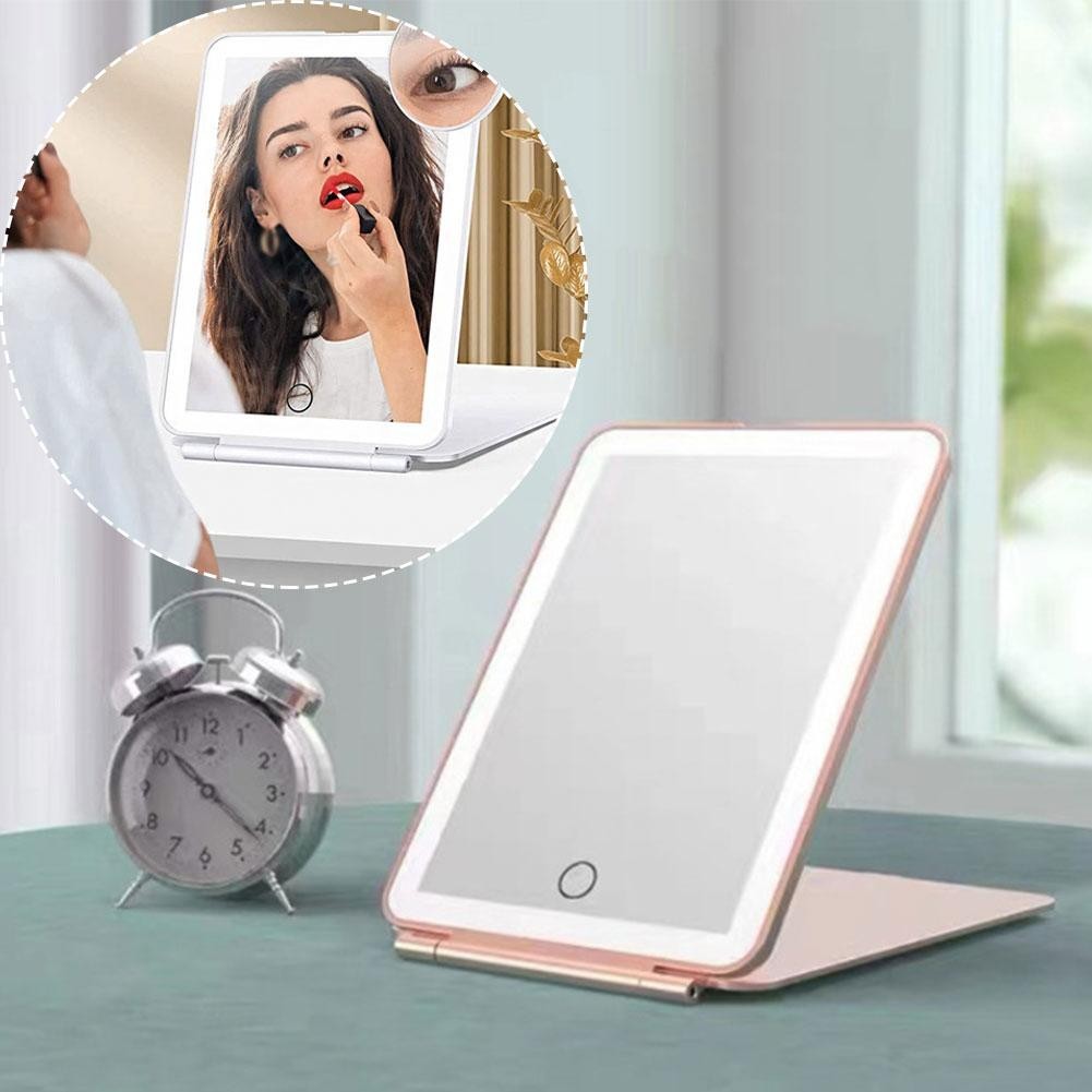 LED Travel Makeup Light Mirror Dormitory Desktop Beauty Mirror Portable ...