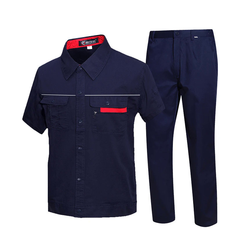 Summer Workwear Clothes Welding Men Short Sleeve Workmen Uniform Car ...