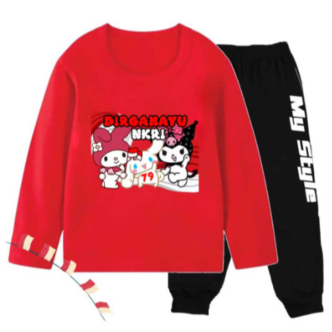 PUTIH MERAH Stlan Viral Children's Suit Red and White August One Set ...