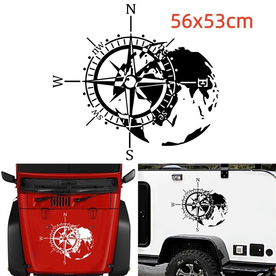 Hood Car sticker Compass Totem Black Auto Vinyl Bonnet Sticker ...
