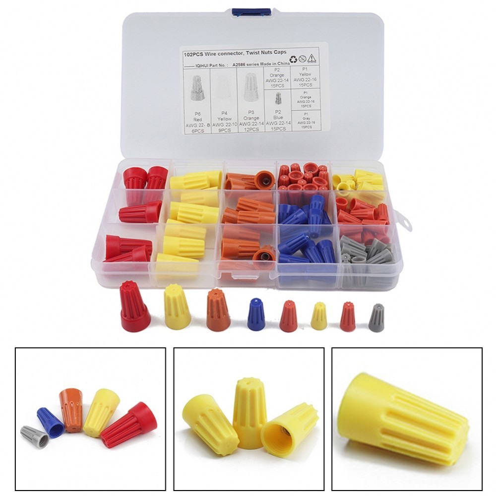 Electrical Wire Connectors Enhanced Safety Insulation Metal Springs ...