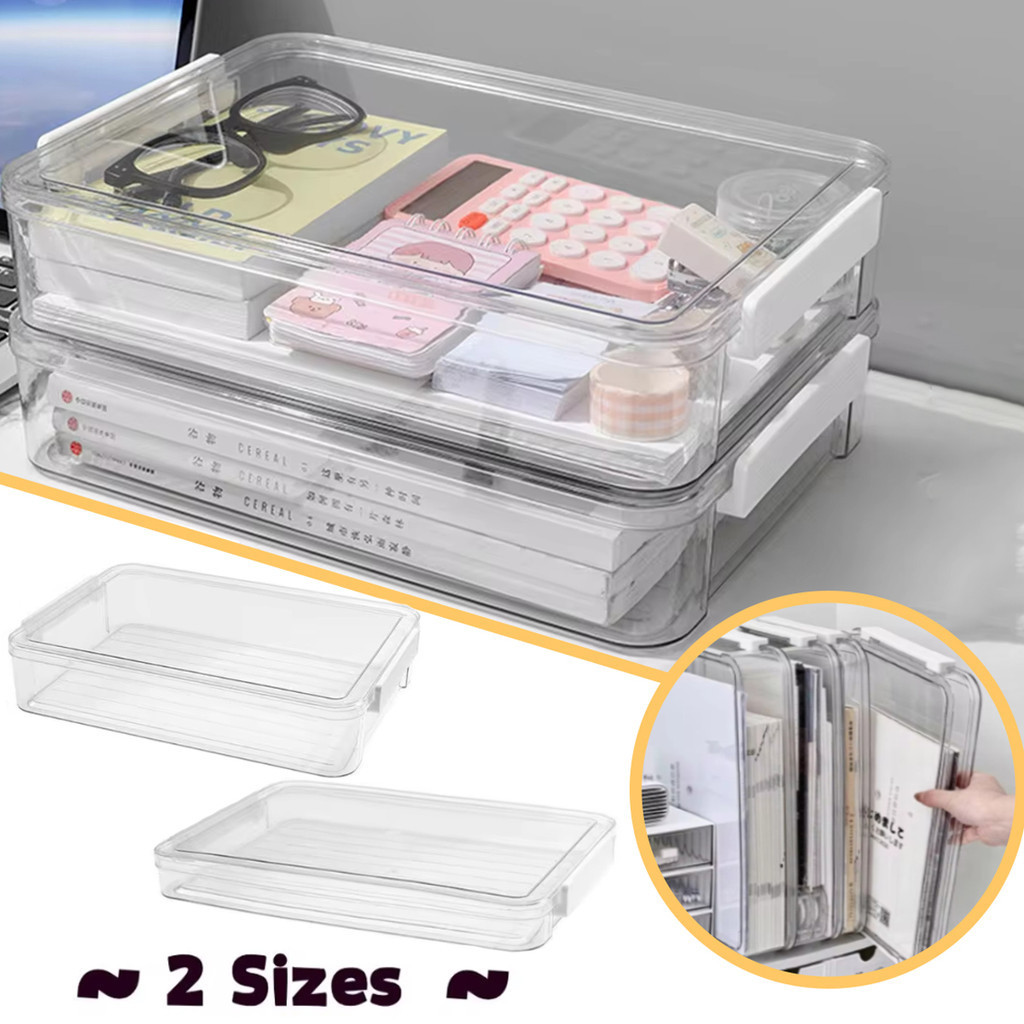 A4 Document Case with Handle Paper Passport Storage Box Transparent ...