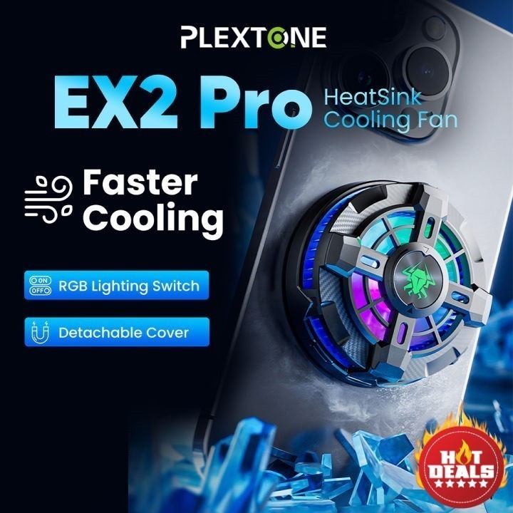 PLEXTONE EX2 Pro Phone Radiator RGB Lighting Detachable Magnetic Top Cover Semiconductor ...
