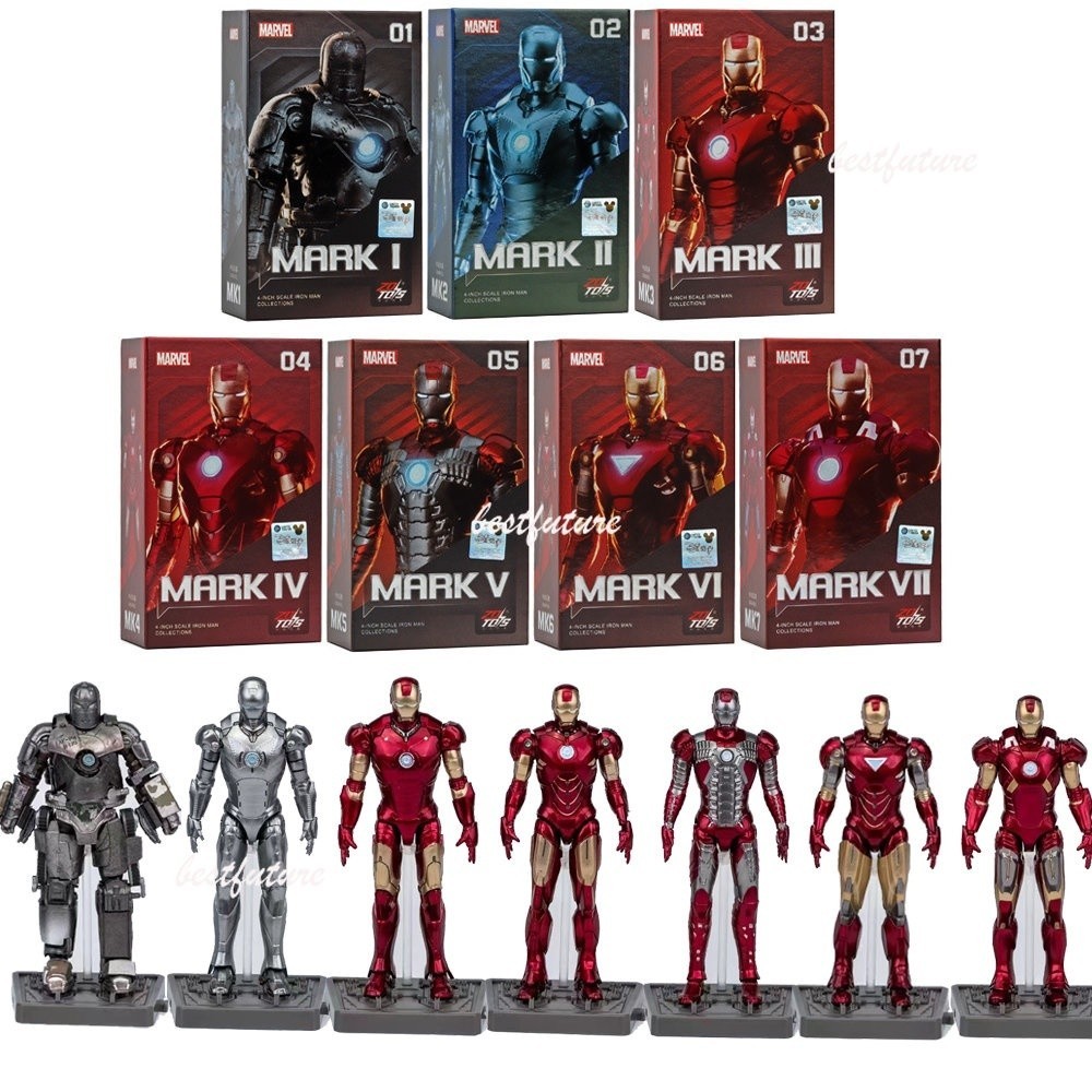 10cm ZD toy Iron Man Mark 1, Mark 2, Mark 3-Mark 7 Iron Man Mark ...