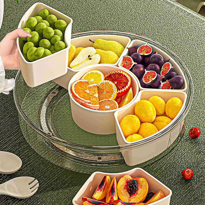 6-grid square food storage container, split tray, snack platter, snack ...