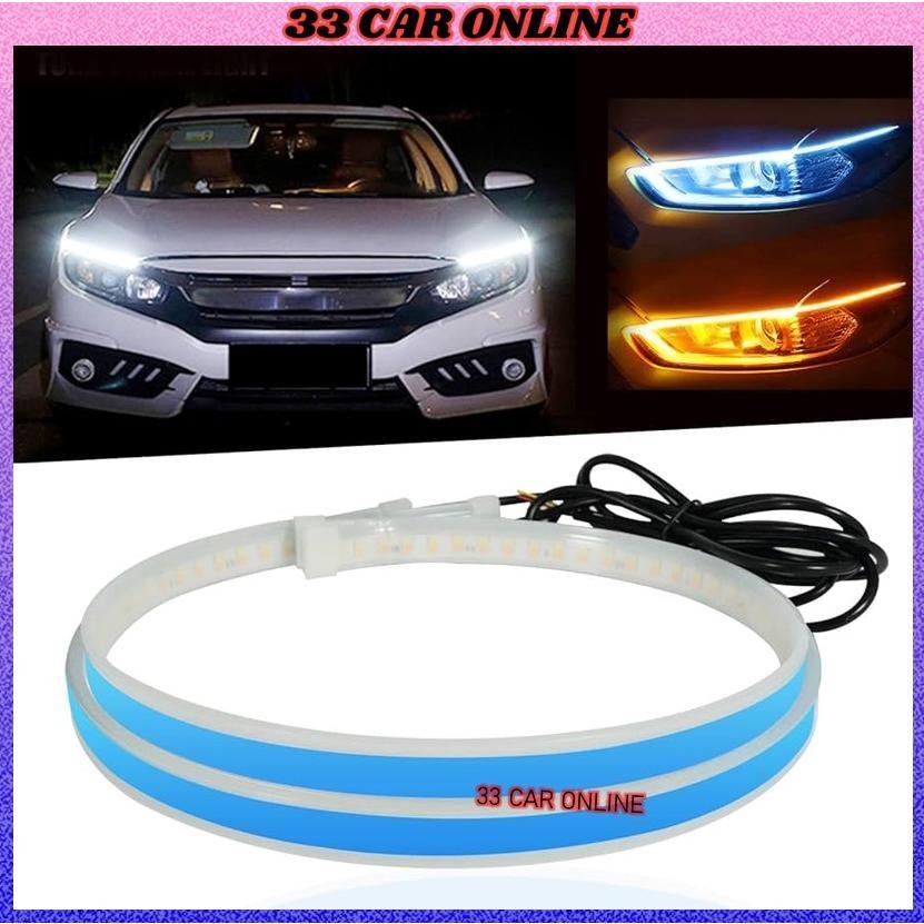 2 X 60cm LED Switchback Headlight Sequential DRL Light Strip Tube White ...
