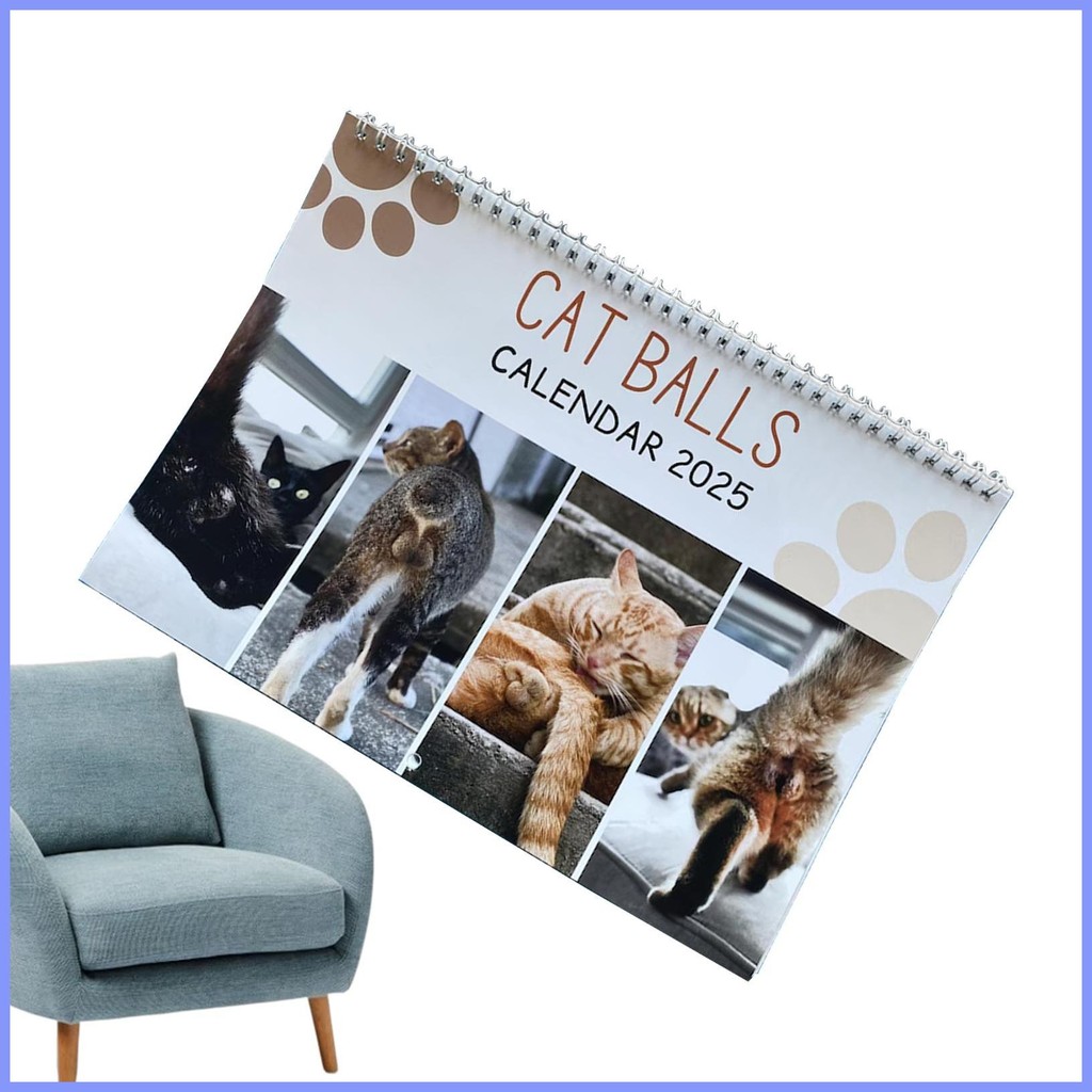 2025 Cat Butt Wall Calendar January to December Calendar Cat Balls ...