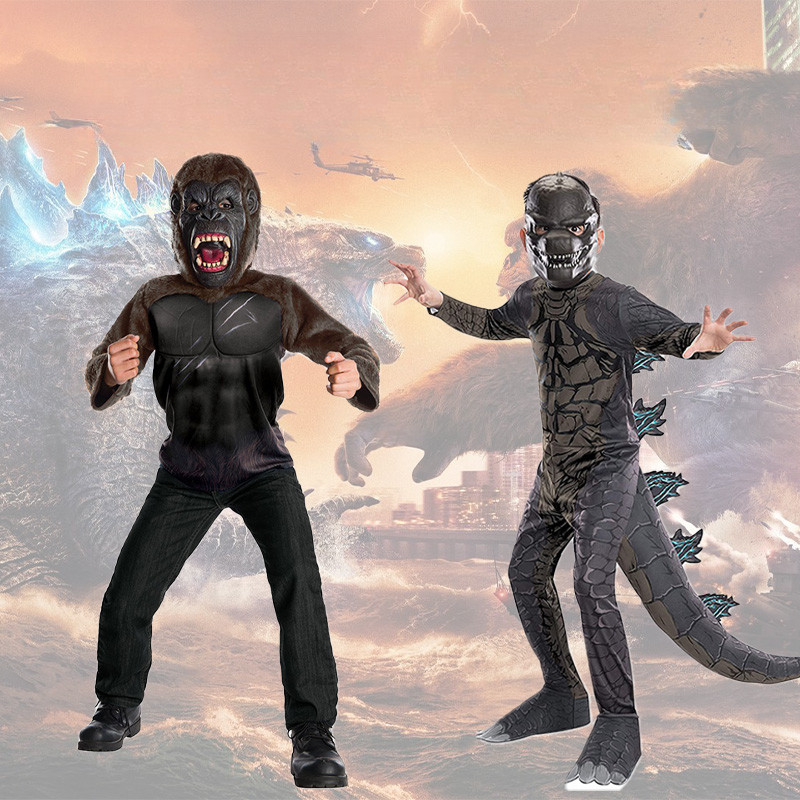 Children Halloween Godzilla vs King Kong cos costume Movie Figure ...