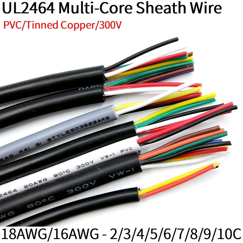 MALAYSIA..... 1M Wire 18AWG 16AWG Electronic Power Cable 2/3/4/5/6/7/8 Cores Flexible Stranded ...