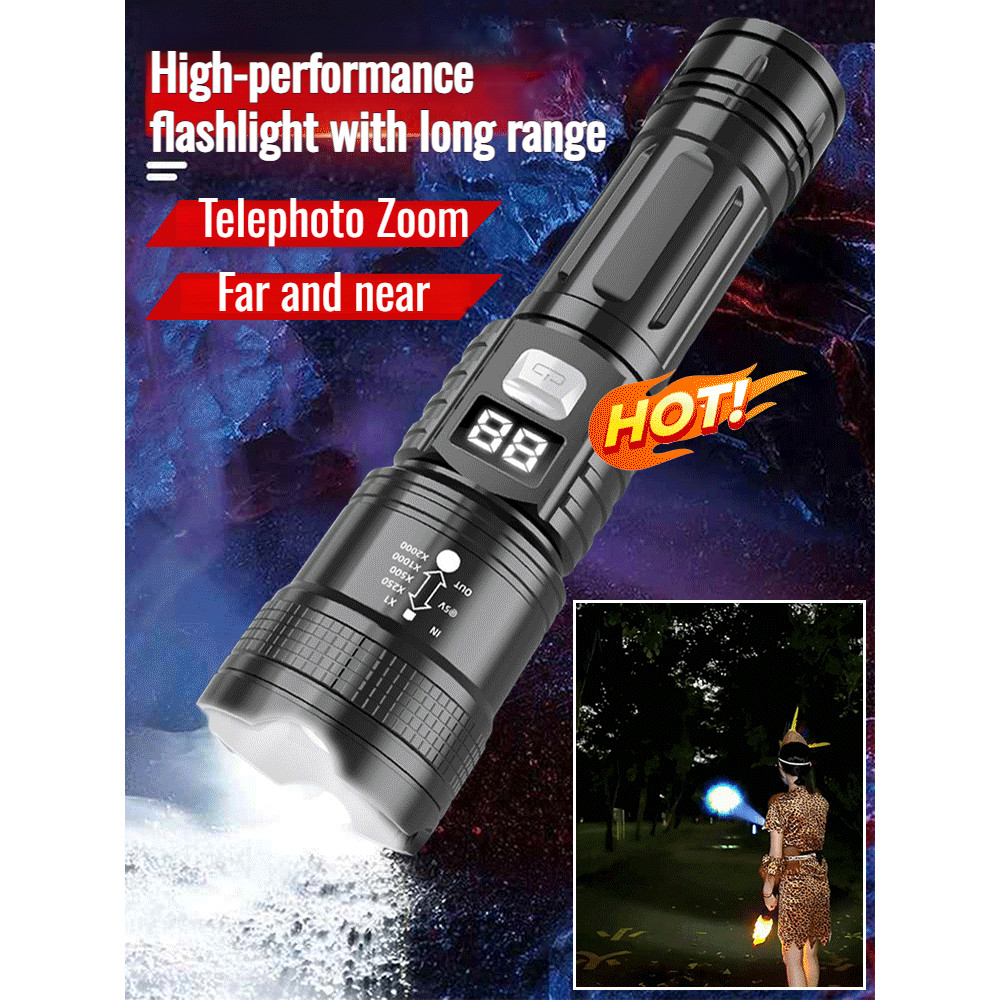 High power Emergency light Hand held flashlight Plug in both positive ...