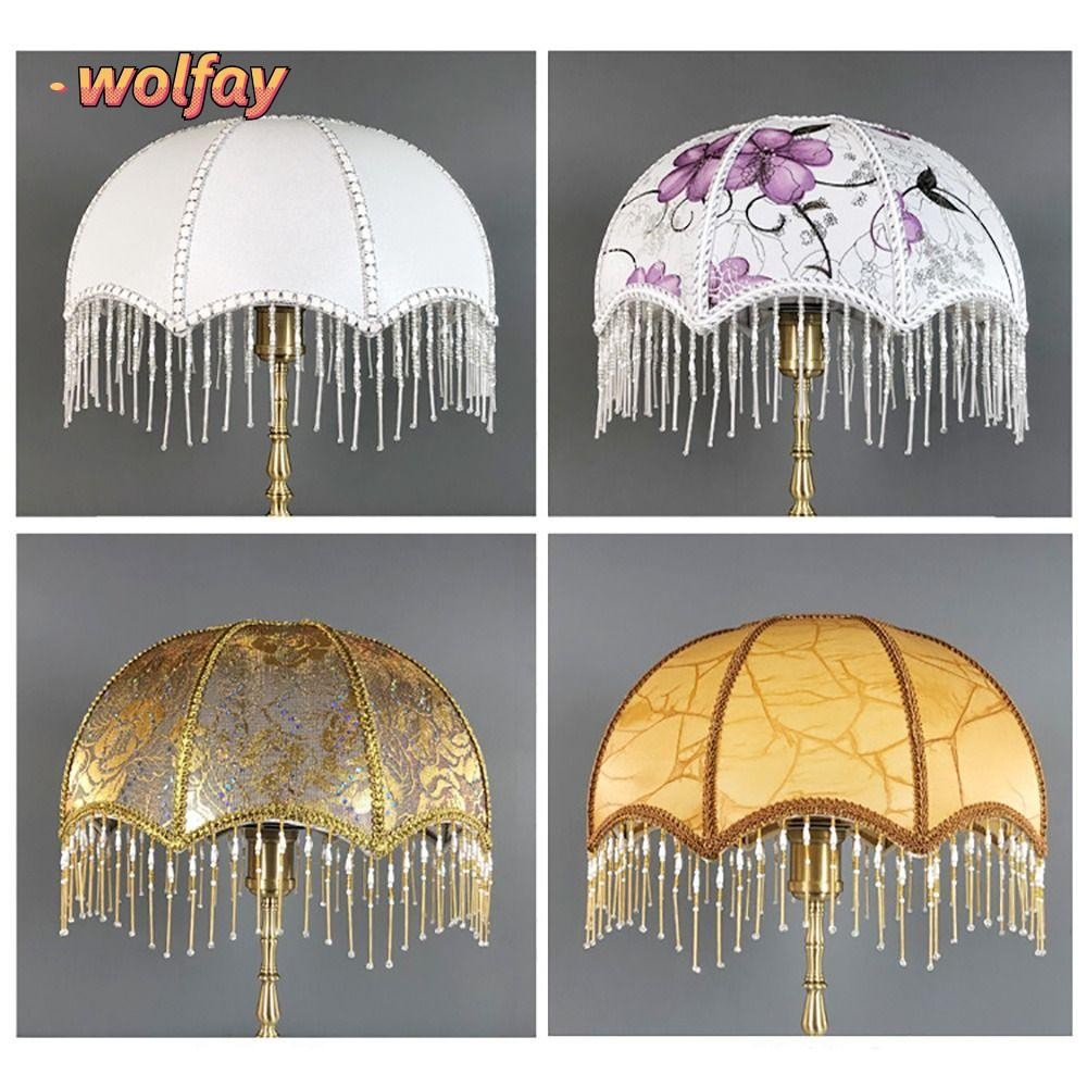WOLFAY Tassel Lamp Shade, E27 Beaded Fringe Lamp Shades, Retro Home ...