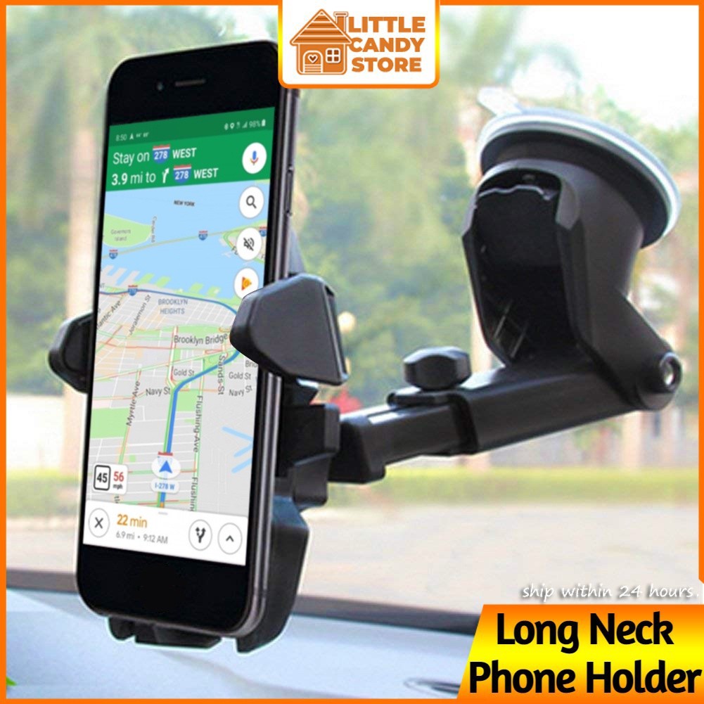 Universal 360° Long Neck Car Mount Phone Holder Mobile Phone Stand with Silicon Sucker With ABS ...