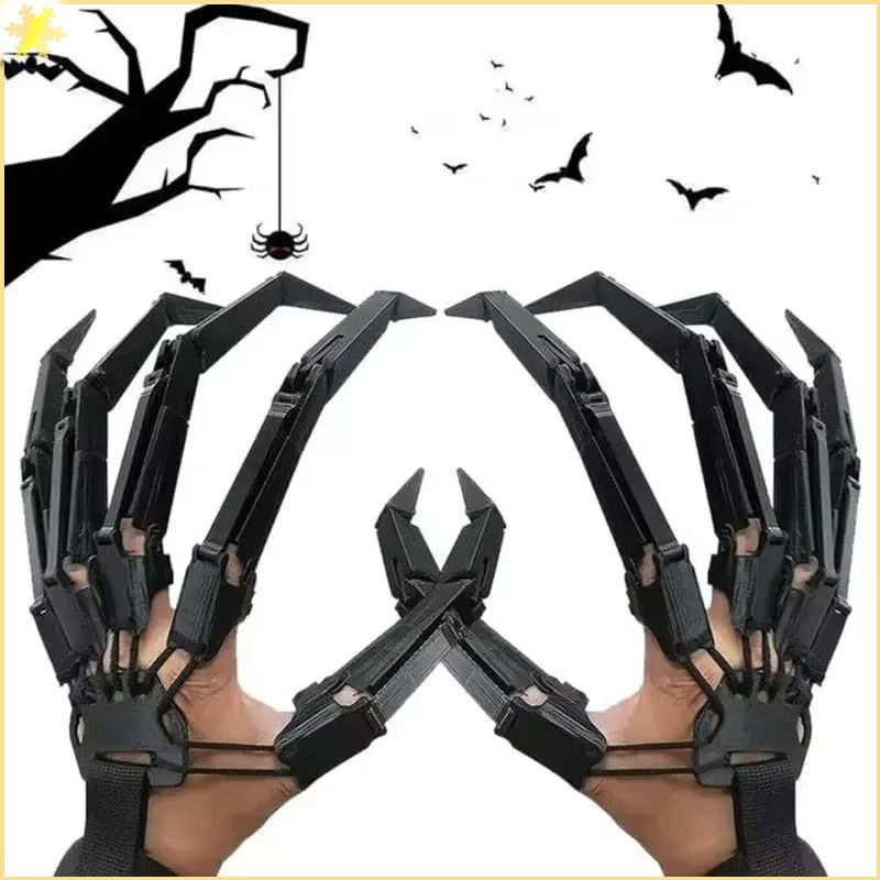 Halloween Articulated Fingers Scary Fake Fingers Skeleton Hand Cosplay Finger Glove Realistic ...