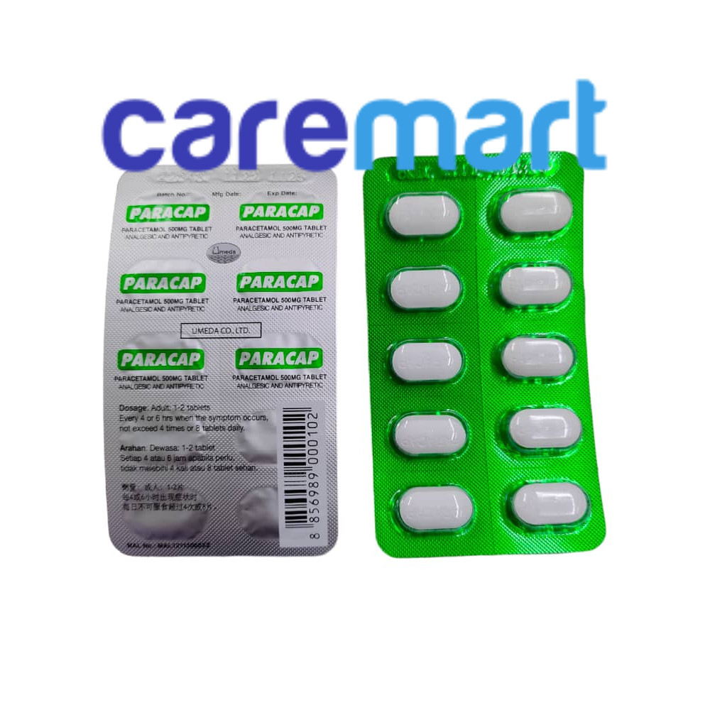 PARACAP PARACETAMOL 500MG TABS 10'S (EXP:11/2025) | Shopee Malaysia