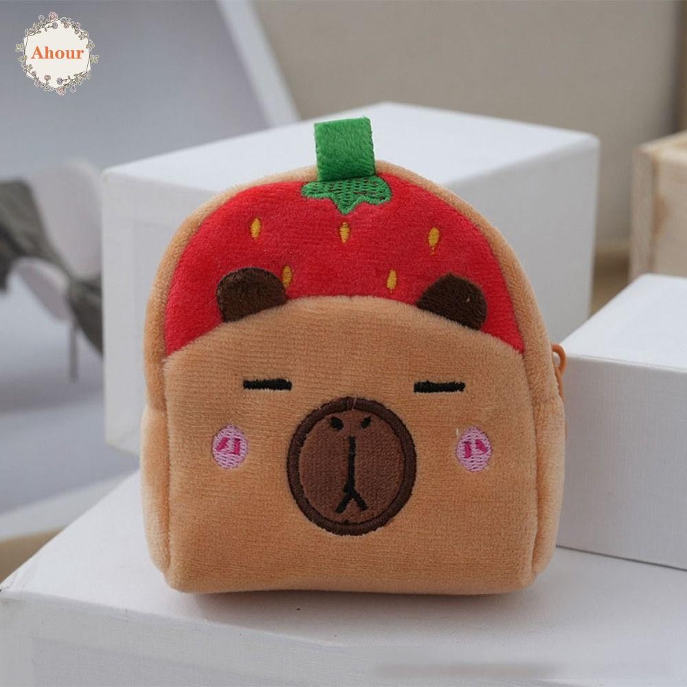 AHOUR Capybara Plush Wallet, Cartoon Animal watermelon Capybara Plush ...