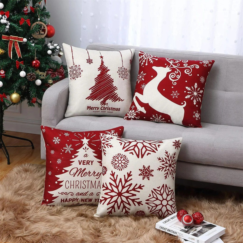 Christmas Pillow Covers Christmas Decorations Throw Pillow Covers ...