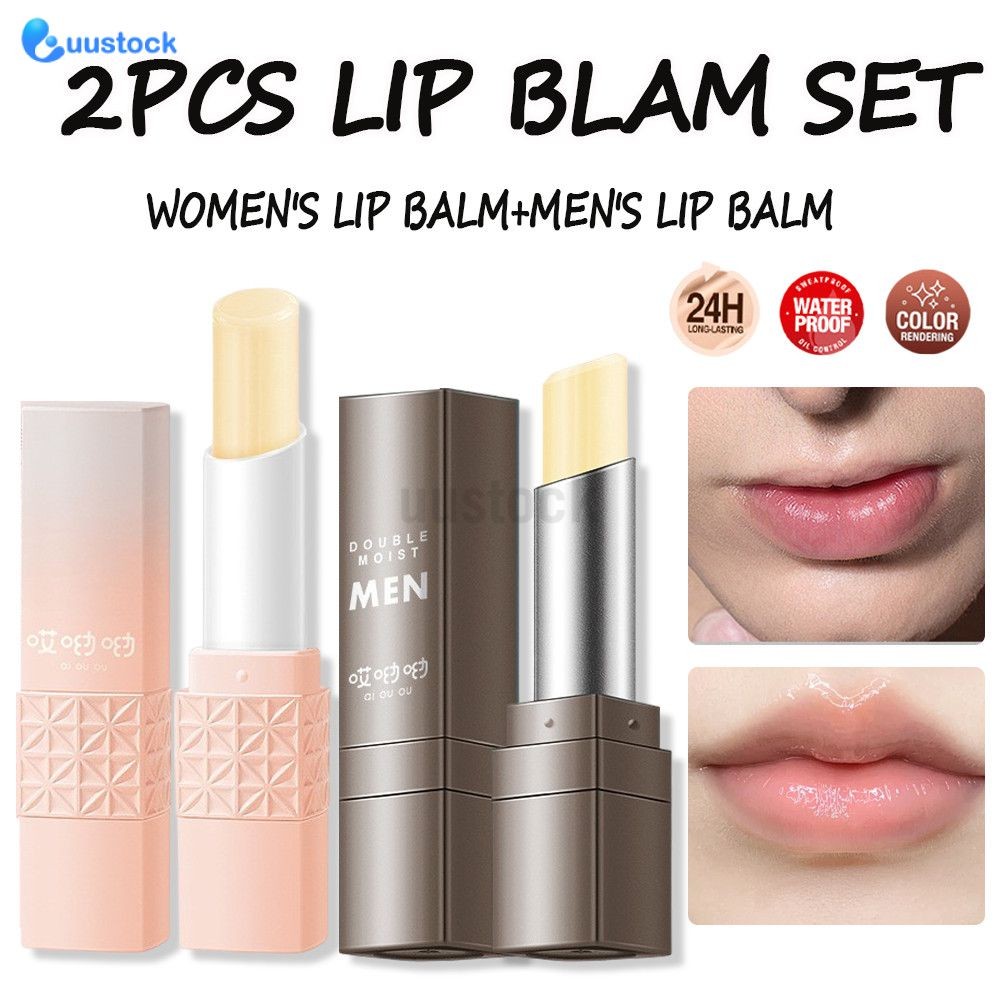Lip Balm Couple Set: Women's Plant-based Light And Non-greasy Lip Balm ...