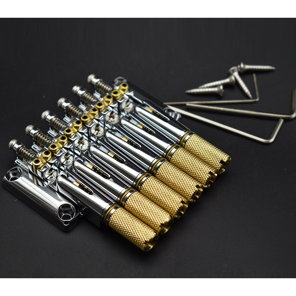 CY-Headless Electric Guitar Accessories Brass 6-String Bridge Pulling ...