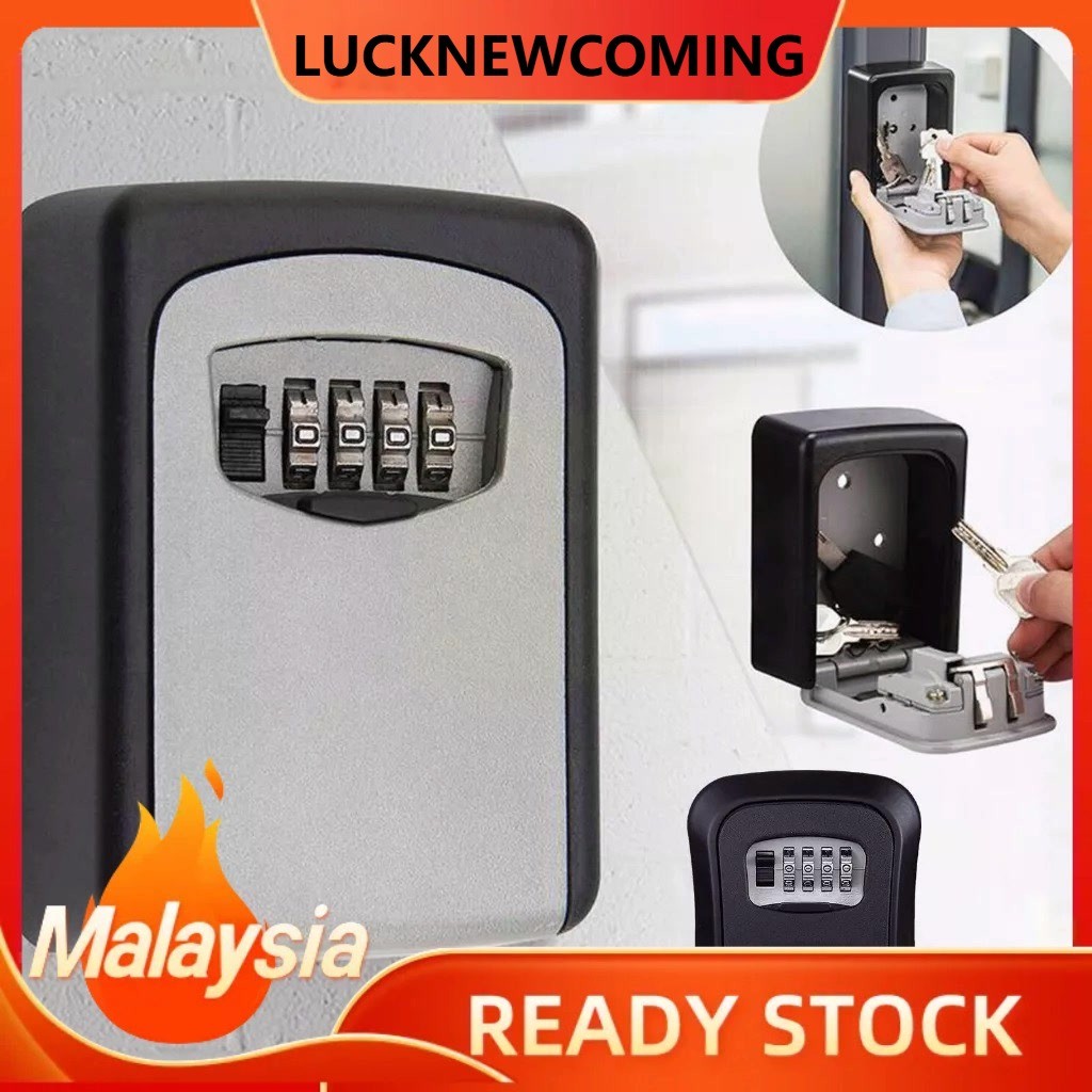 Wall Mount Key Safe Box Numbering Lock Key Storage Lock Box 4 Digits ...