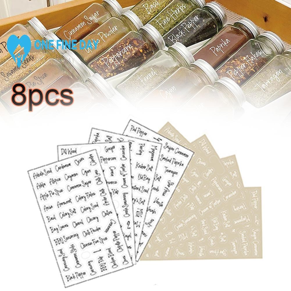 Farmhouse Pantry Labels 8 Sheets Transparent Waterproof Pantry Stickers ...