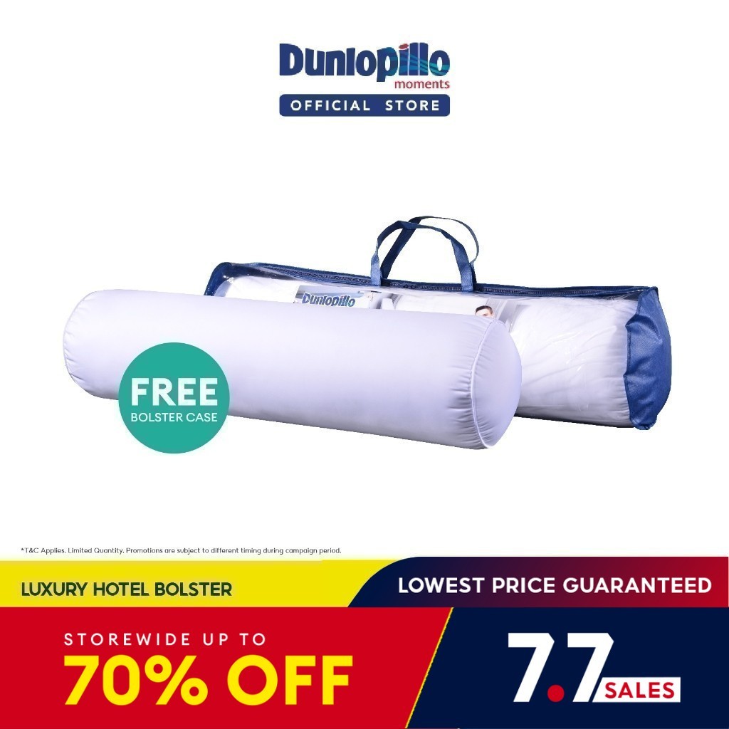 Dunlopillo Luxury Hotel Microgel Fibre Bolster FREE Bolster Case ...