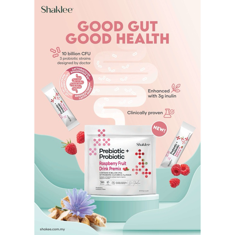 Prebiotic + Probiotic Raspberry Fruit Drink Premix(30stick) | Shopee ...