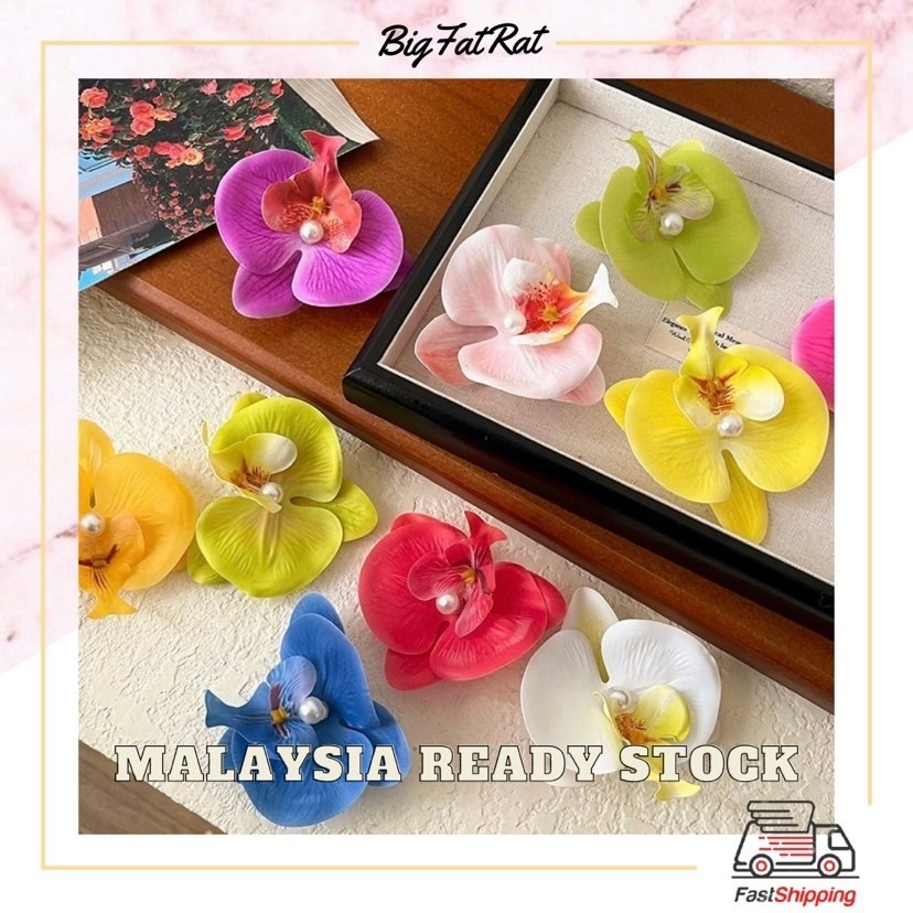 Orchid Flower Phalaenopsis Hairclip Women Beach Hair Accessories ...