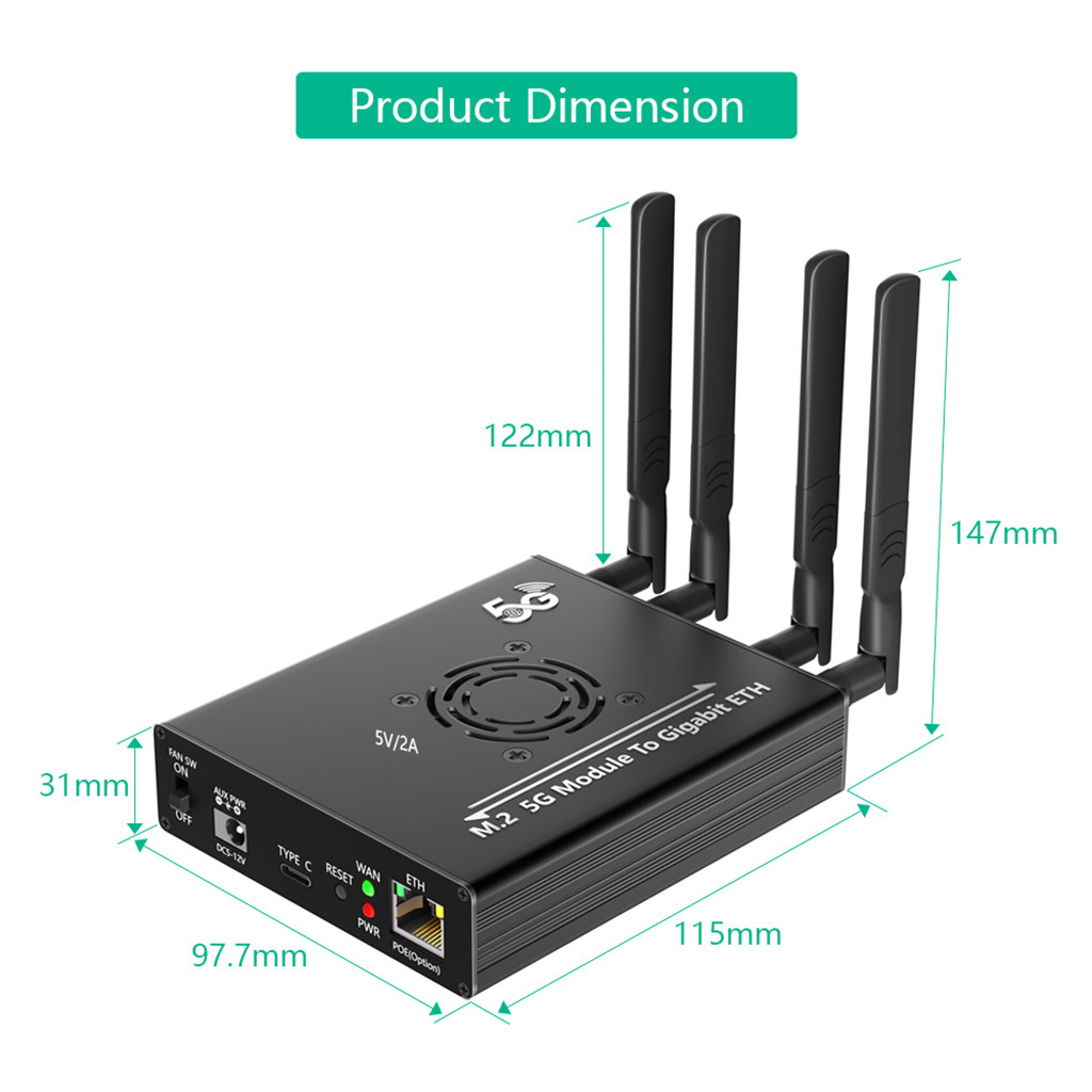 NGFF (M.2) to Type C Adapter POE Module And Dual SIM Card Slots RJ45 ...