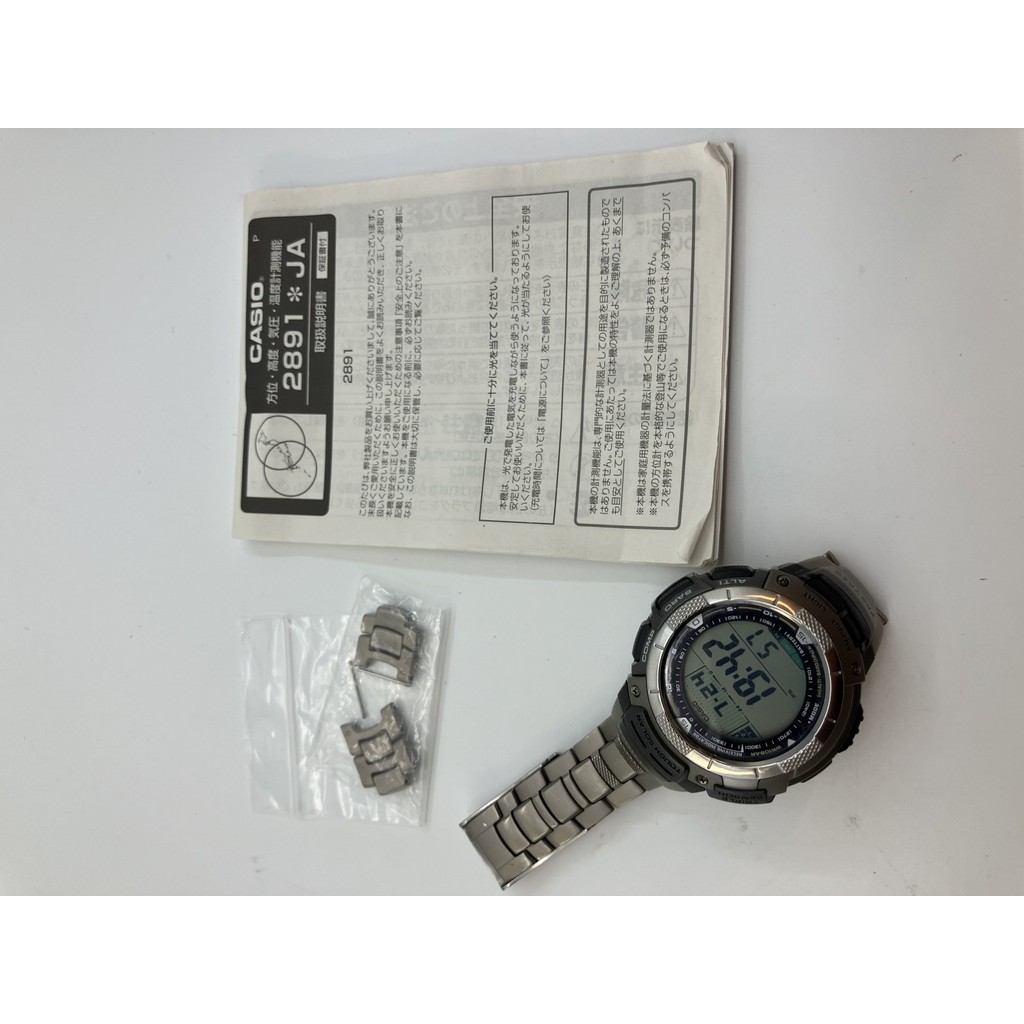 CASIO PROTREK PRW-1000TJ Triple Sensor Multiband 5 Solar Watch Titanium ...