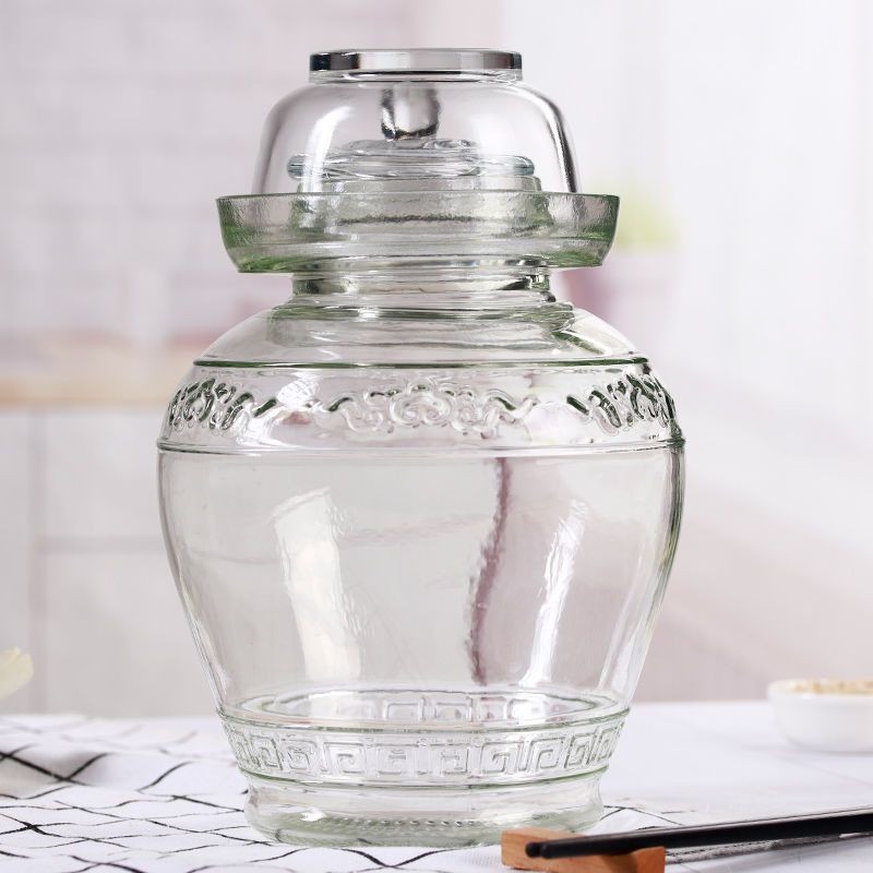 Lead-Free High White Glass Bottle Pickle Jar Sealed Container Home Use ...