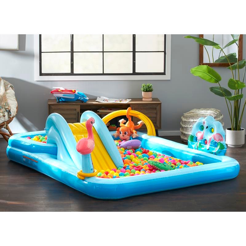 Intex Play Center Kiddie Inflatable Swimming Pool Ball Pit with Slide ...