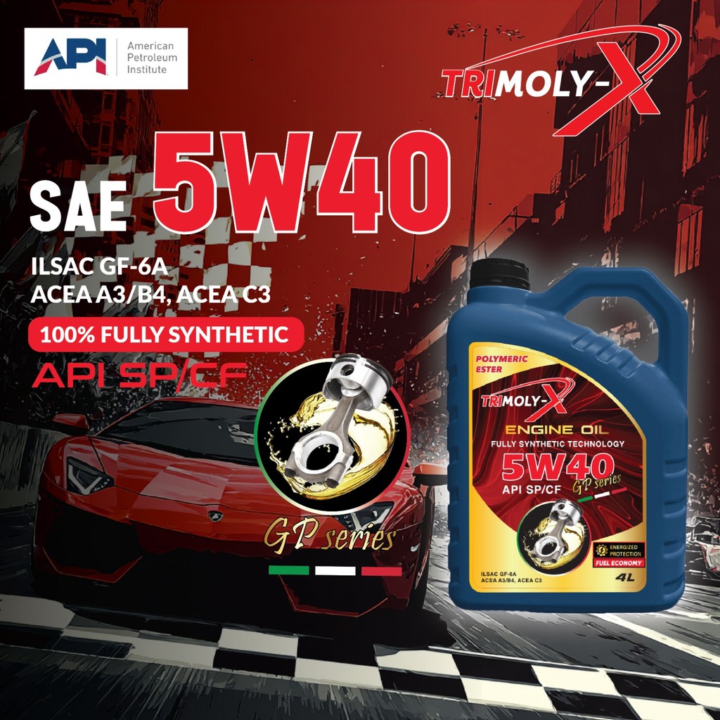 TRIMOLY-X TRIMOLYX 5W40 FULLY SYNTHETIC ENGINE OIL SP/CF 4L Car ...