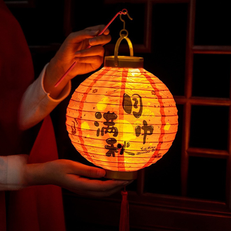 Mid-Autumn Palace Lanterns Ancient Style Wintermelon Handheld Lantern ...