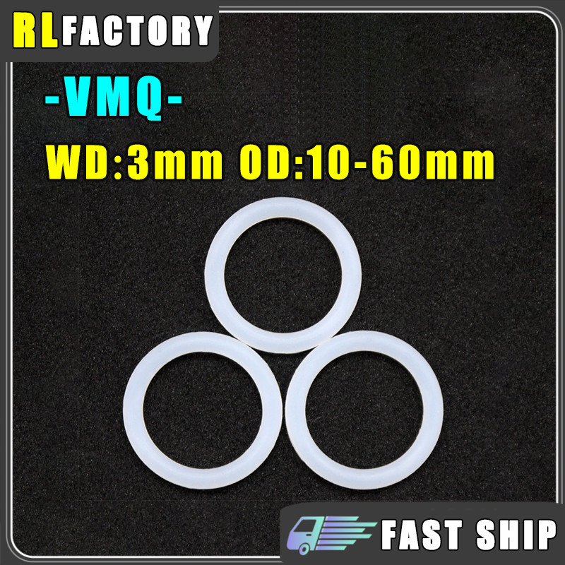 [RL] VMQ WD 3mm * OD 10-60mm White Silicone O Ring Food Grade ...