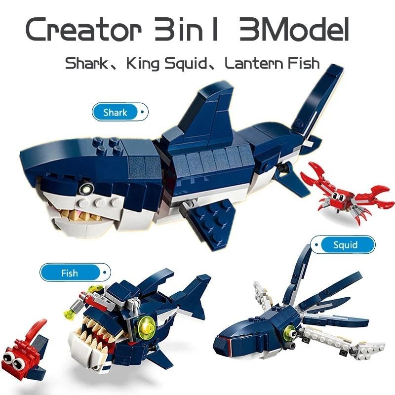 Deep Sea Creatures Compatible Lego 31088 Marine Animal Series 3in1 ...
