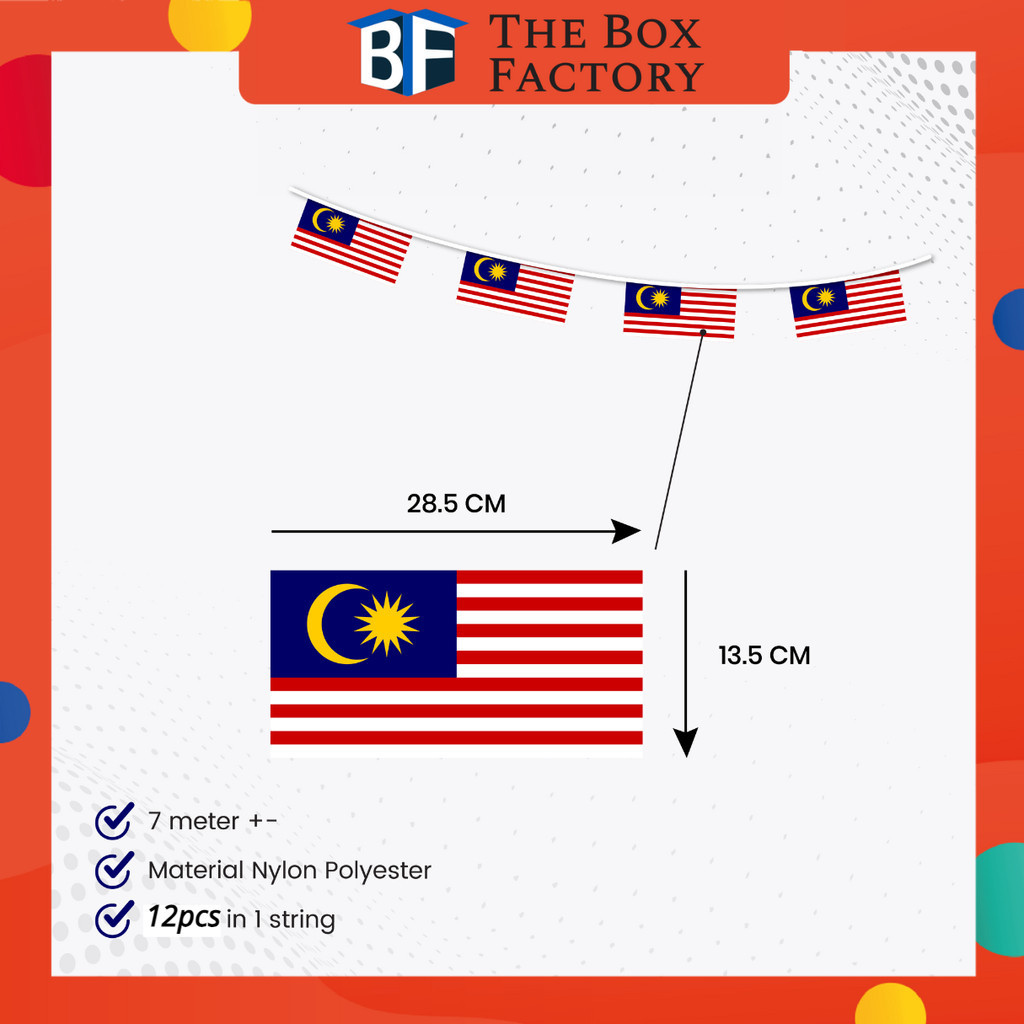 TBF Malaysia Flagline Bendera Malaysia & Negeri Bunting Flag Line ...