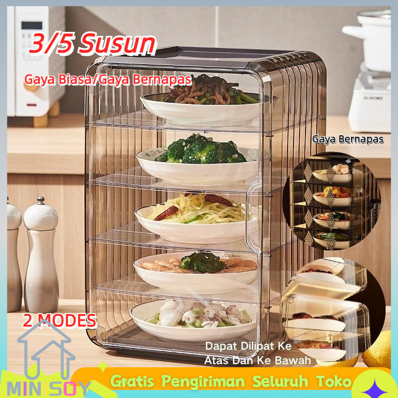 5-tier Serving Hood Hygienic Food Storage Serving Hood Acrylic Material ...