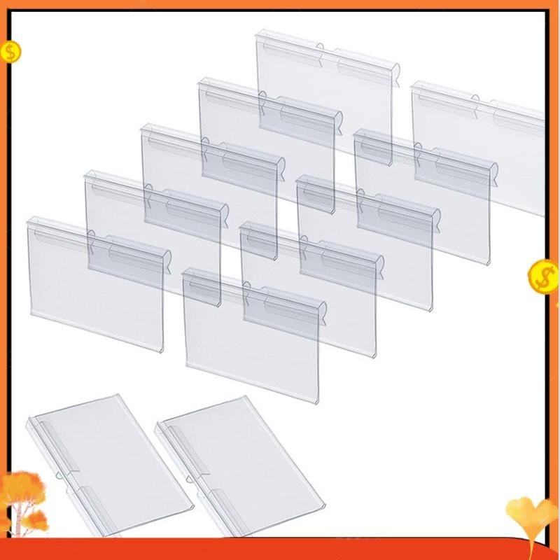 100Pcs Clear Plastic Label Holders for Wire Shelf Retail Price Label ...