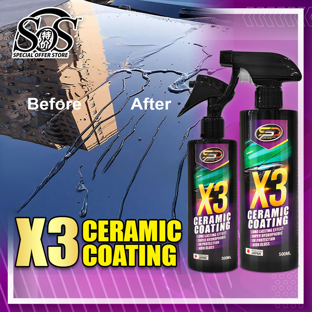 SPD X3 Nano Ceramic Coating Spray 💎 3D Quick Coating High Gloss Shine ...